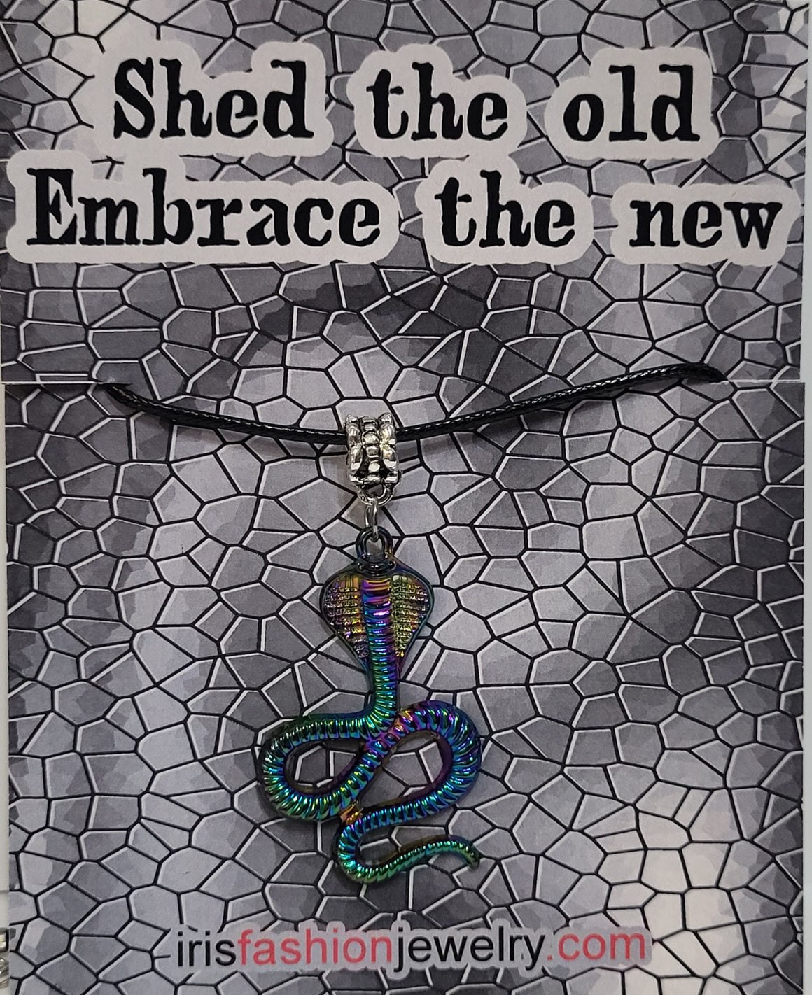 AZ710 Oil Slick Snake Necklace