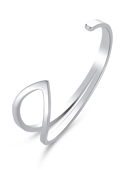 B1164 Silver Open C Shape Bracelet